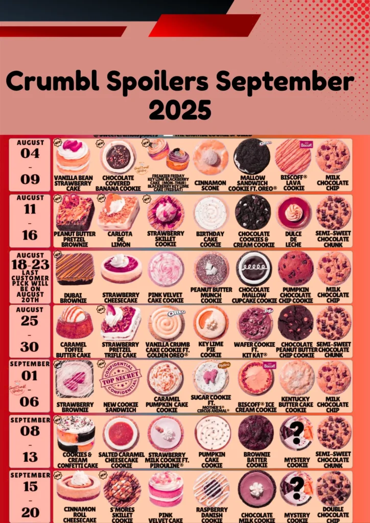 Crumbl Cookie Spoilers September 2025 |Upcoming New Flavors